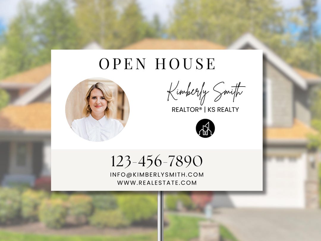 Modern Open House Sign Template for Realtors | Real Estate Open House ...