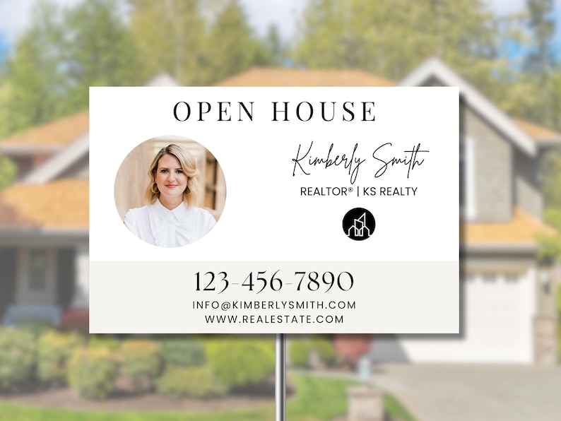 Modern Open House Sign Template for Realtors | Real Estate Open House ...