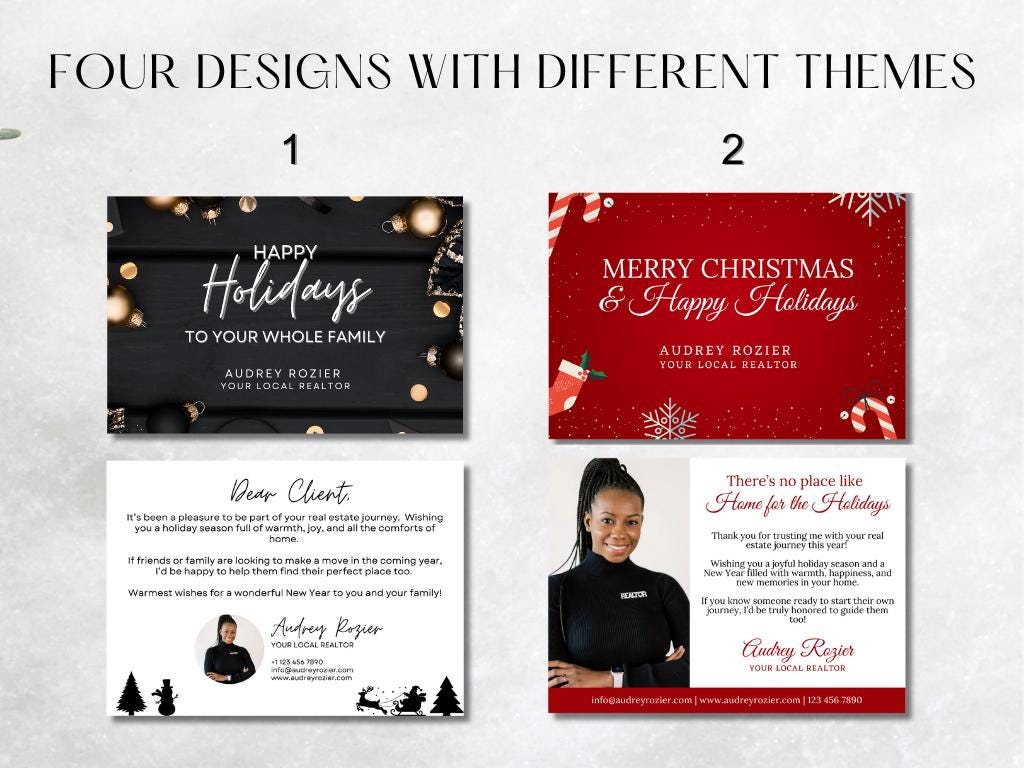 Holiday Postcard for Realtors | Real Estate Christmas Cards | Realtor ...