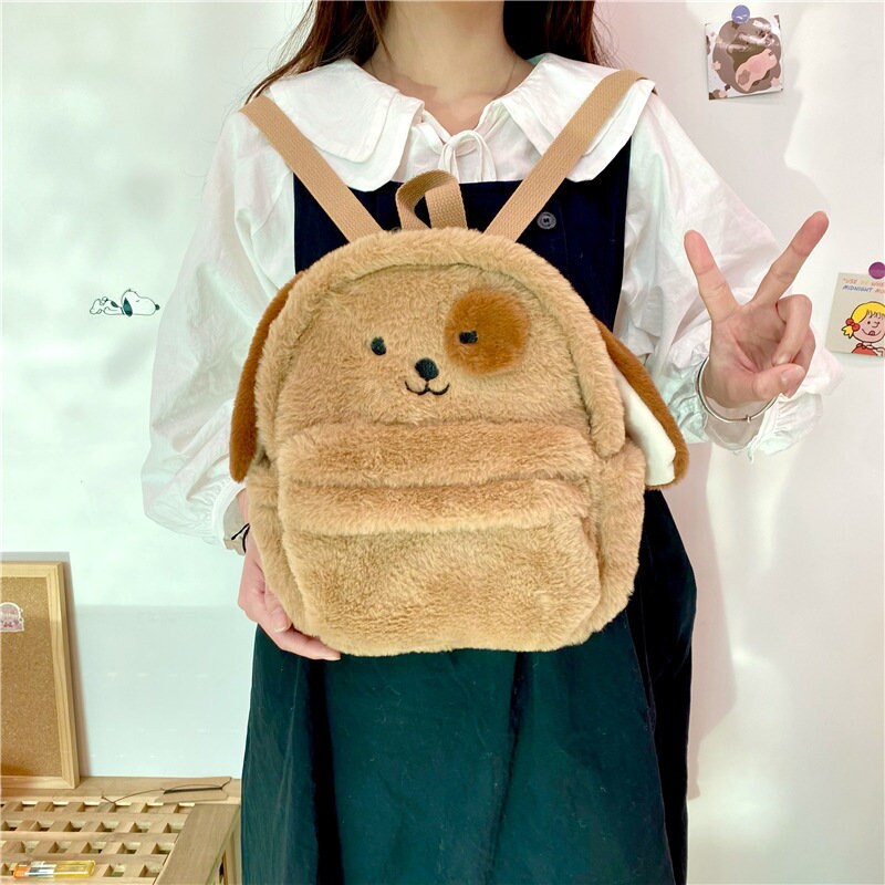 Fluffy Dog Cartoon Backpack Kawaii Backpack - Etsy