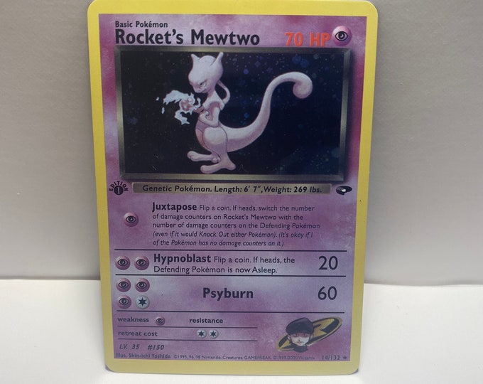 Rocket Mewtwo 1st Edition Holographic Proxy / Replica - Etsy
