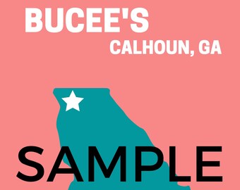 Fun State Map of Georgia Digital Download PRINTABLE Vintage - Etsy