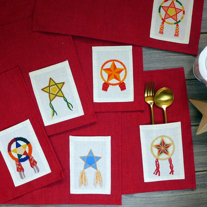 Filipino-heritage Parol Pocket Placemats 6-piece Set - Etsy