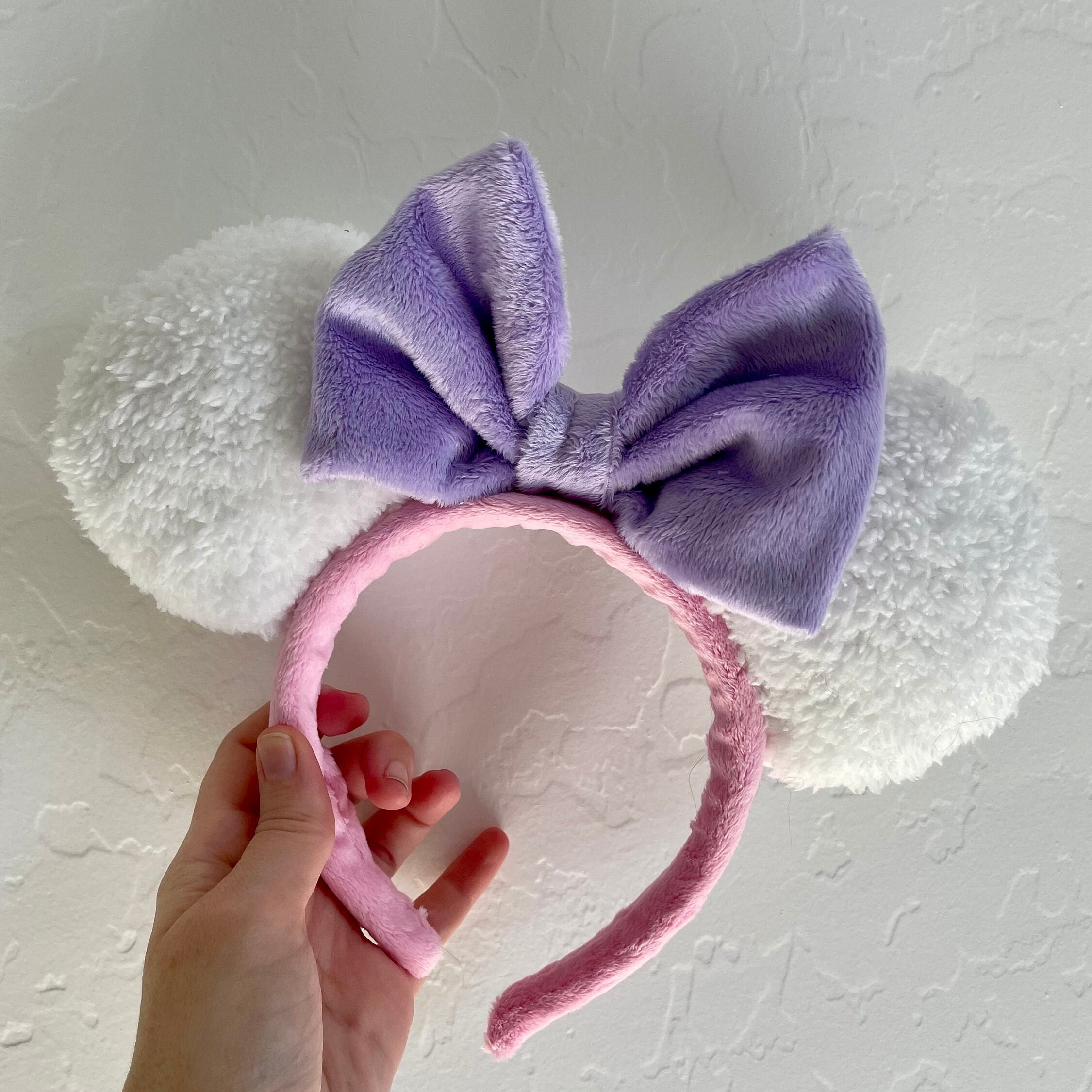 Daisy Duck Mouse Ears Headband Disney Inspired Accessory in Cozy White ...