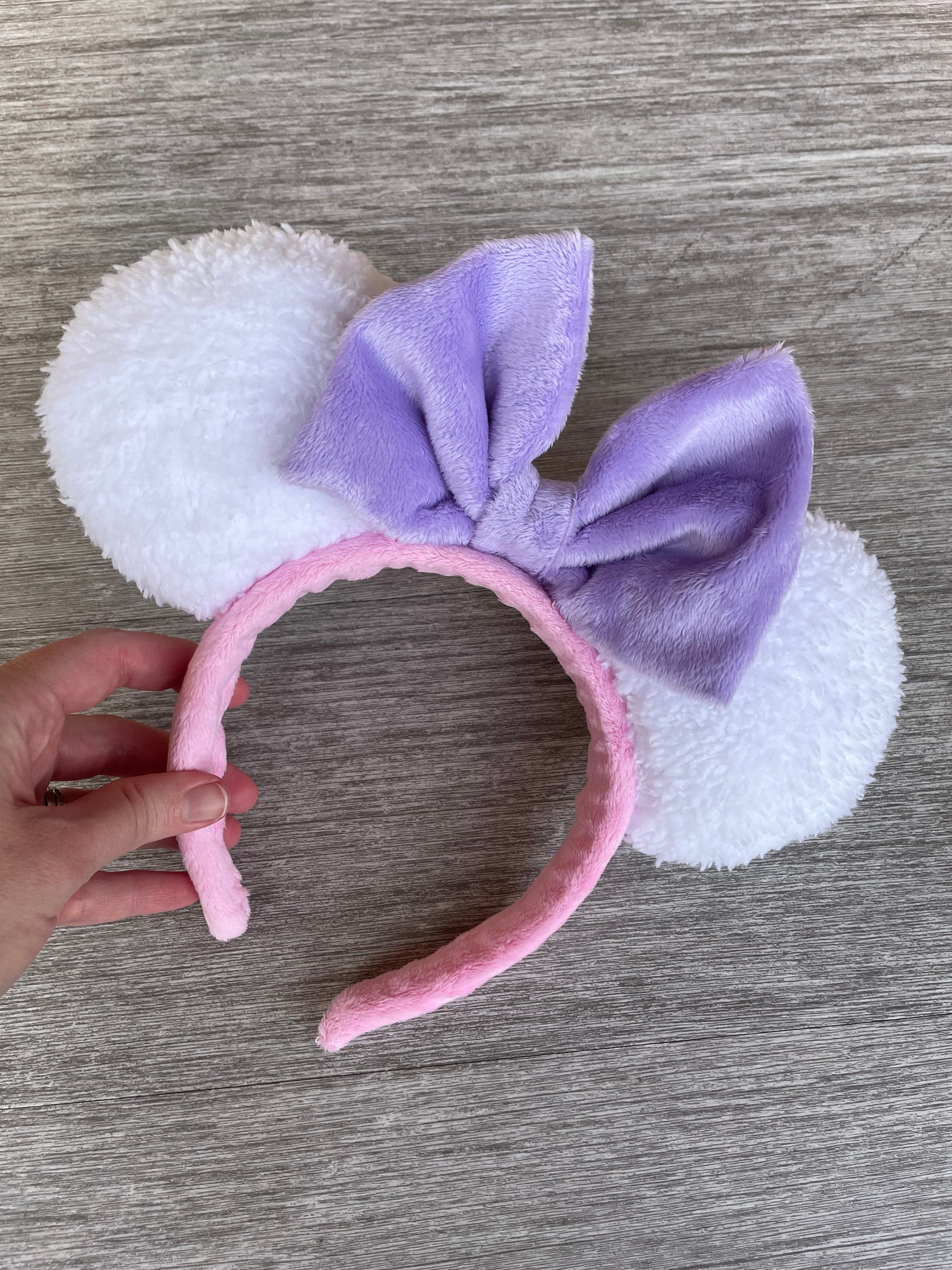 Daisy Duck Mouse Ears Headband Disney Inspired Accessory in Cozy White ...