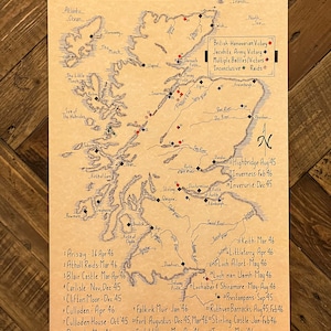 Jacobite Rising 1745 Map Print: Scotland War History Gift - Etsy