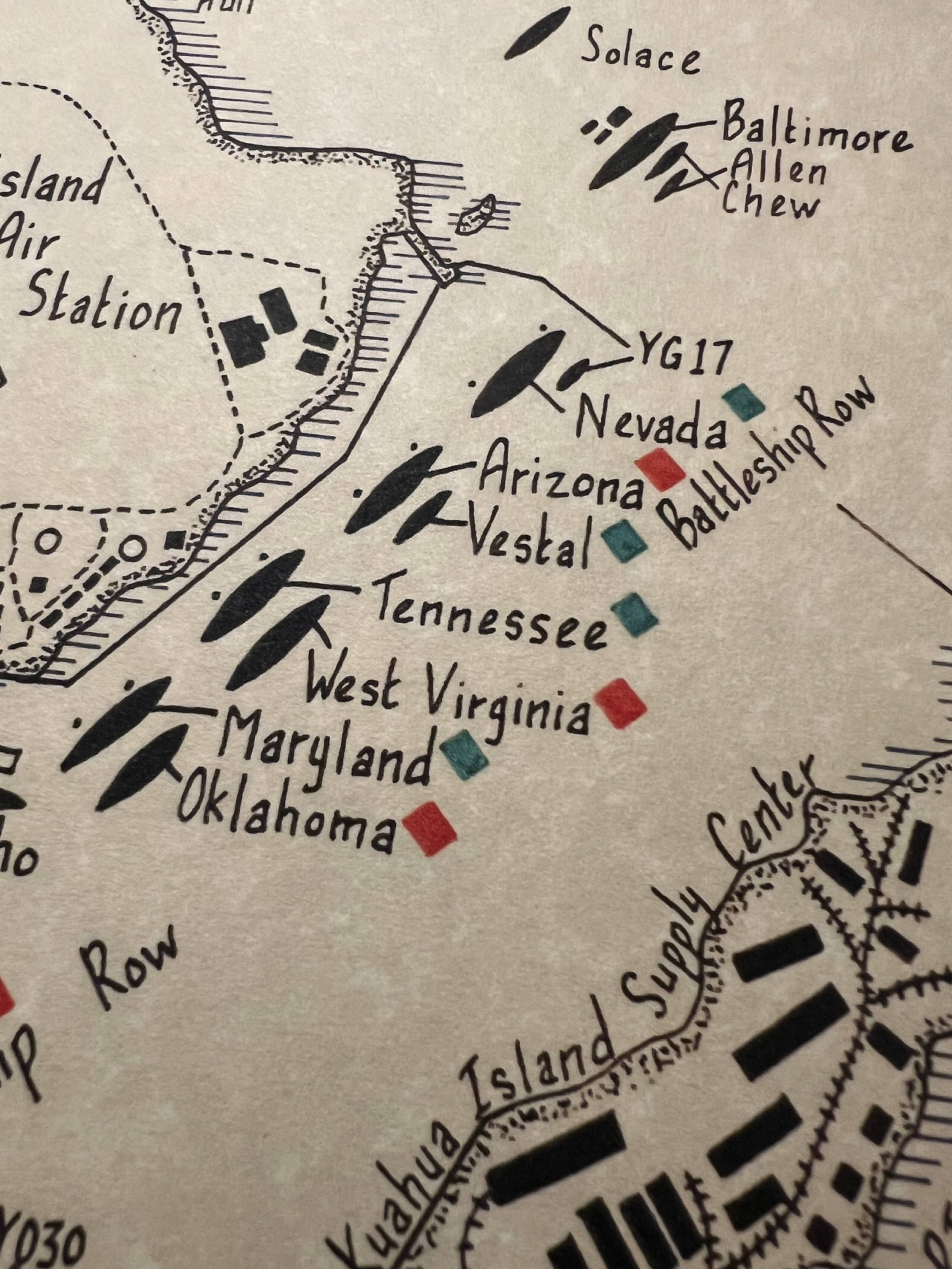 Pearl Harbor Hand Drawn Map, War Map, World War II Map, World War 2 Map ...