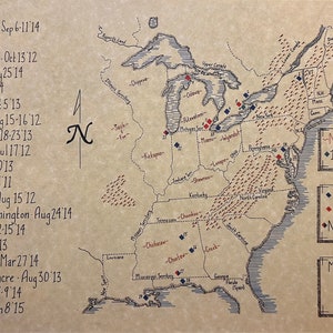 War of 1812 Map Print: Hand-drawn Historic Battle Map - Etsy