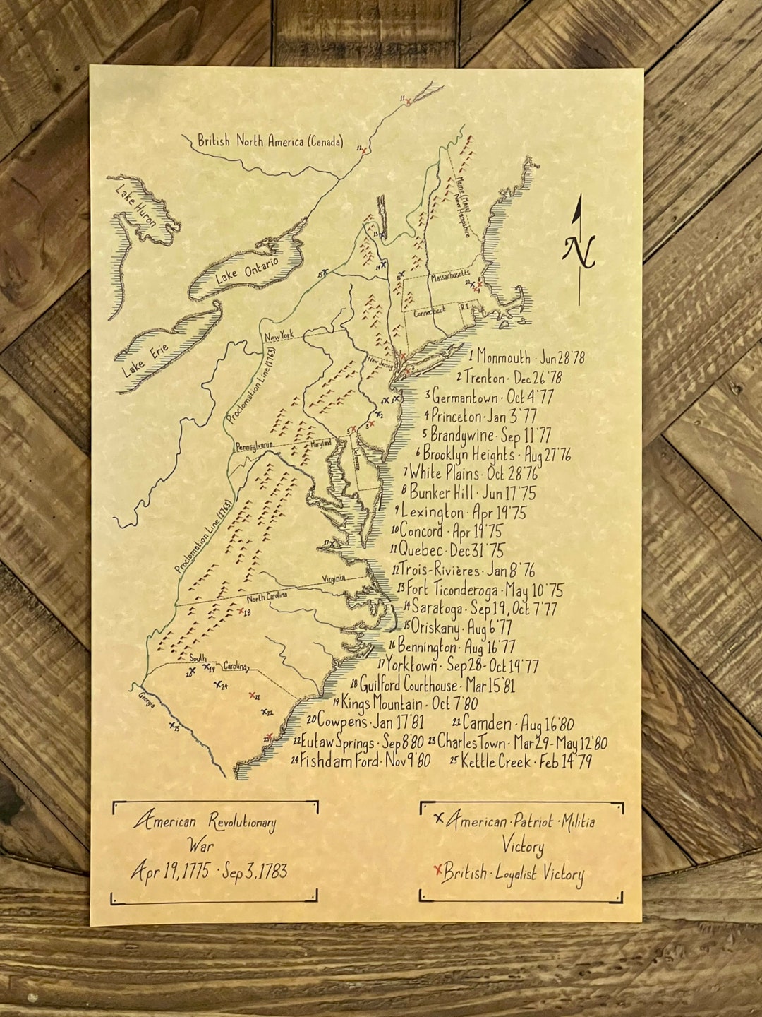 Revolutionary War Hand Drawn Map, War Map, American Revolution Map ...