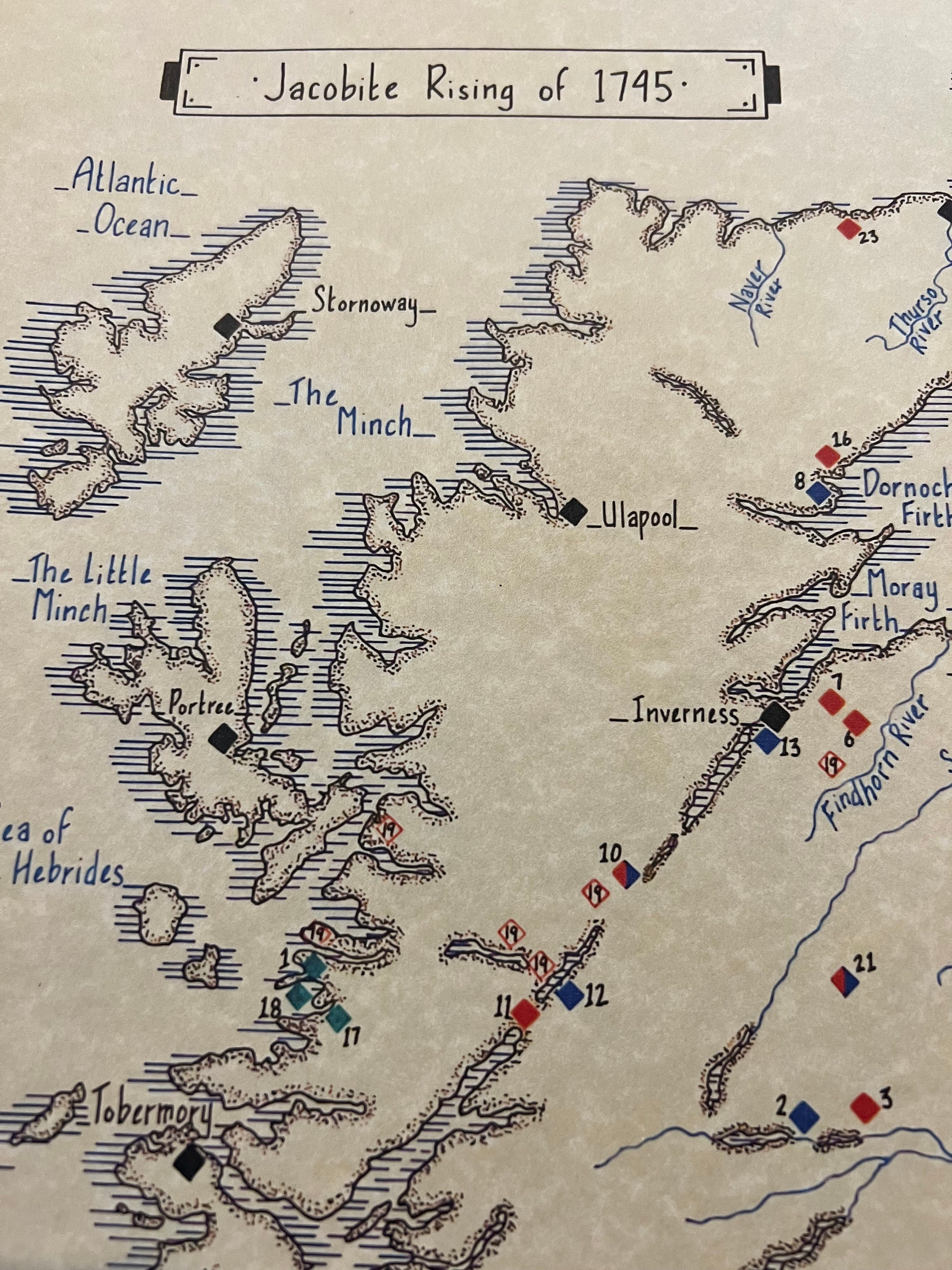 Jacobite Rising 1745 Map Print: Scotland War History Gift - Etsy