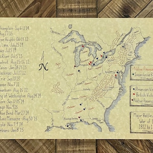 War of 1812 Map Print: Hand-drawn Historic Battle Map - Etsy