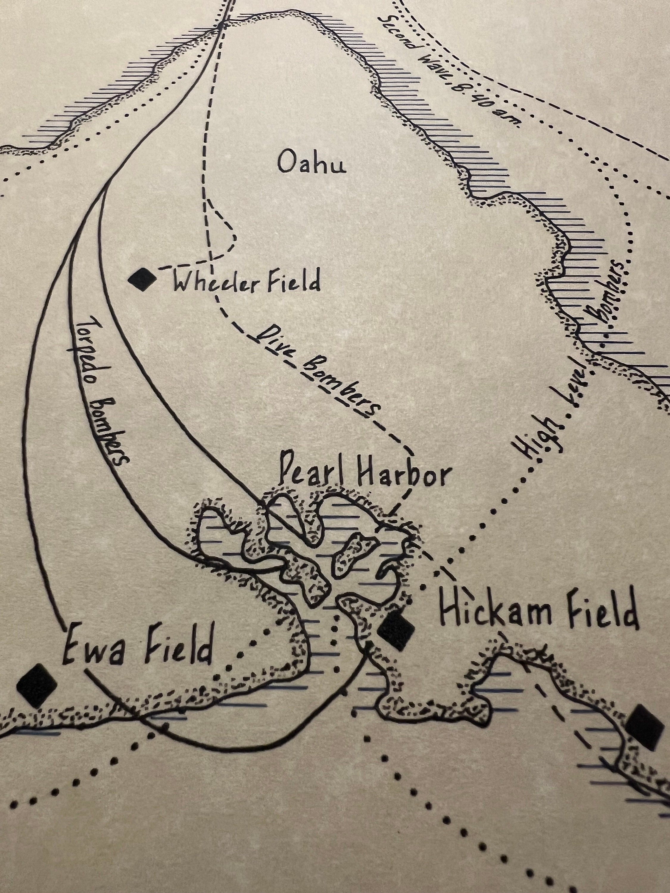 Pearl Harbor Attack Hand-drawn Map, WWII War Map - Etsy