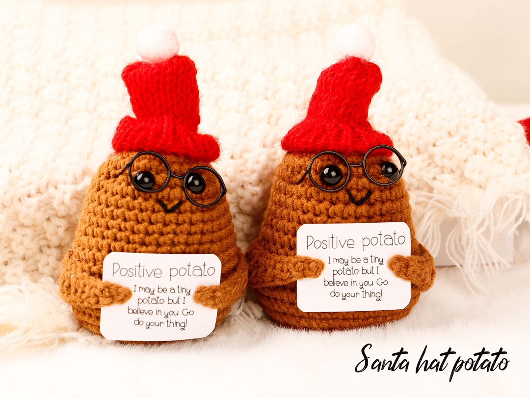 Cute Positive Potato With Stand, Christmas Positive Potato, Send a Hug ...