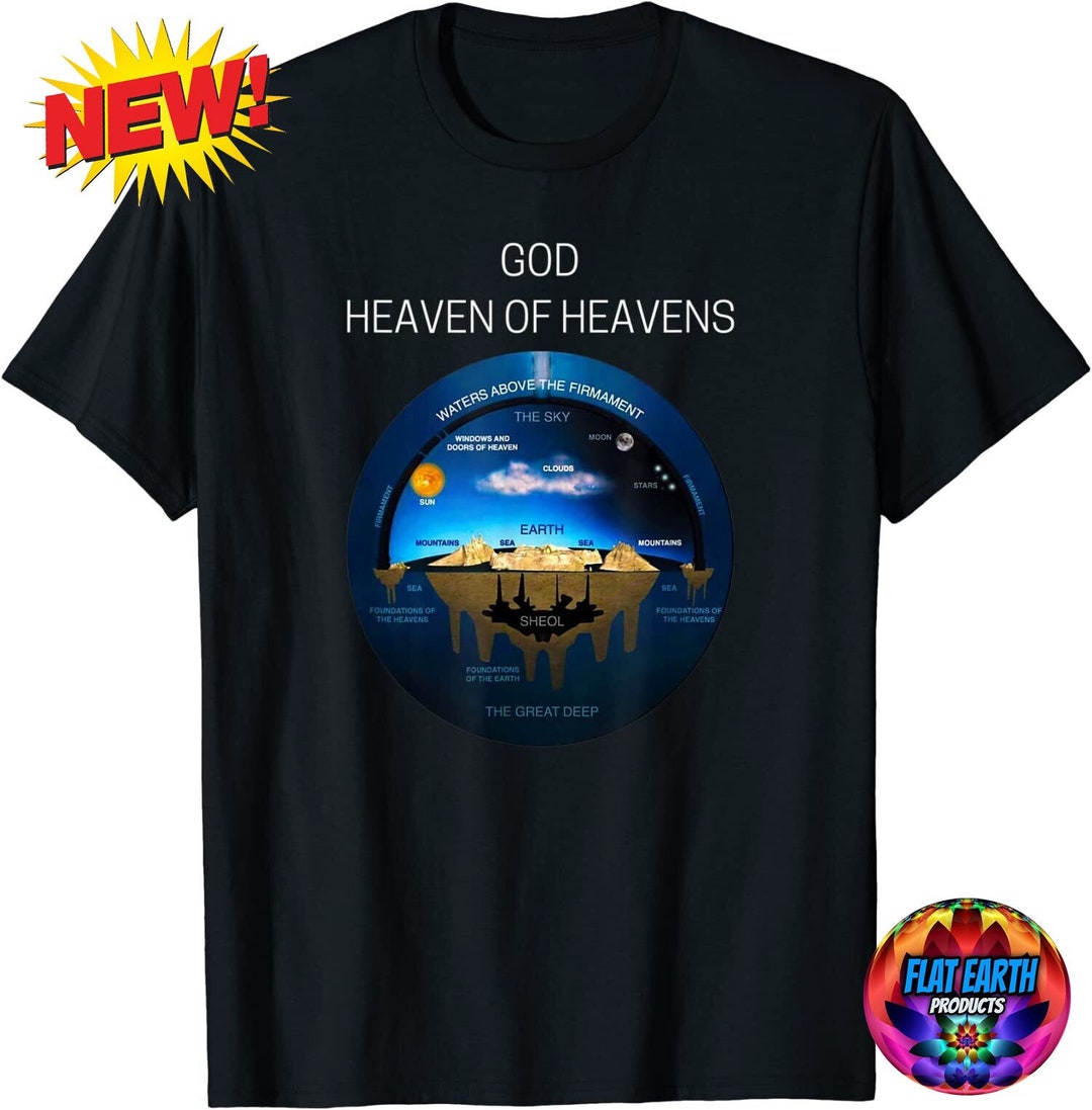 Flat Earth Map T-shirt Model Firmament Dome Men Black World Psalm 19:1 ...