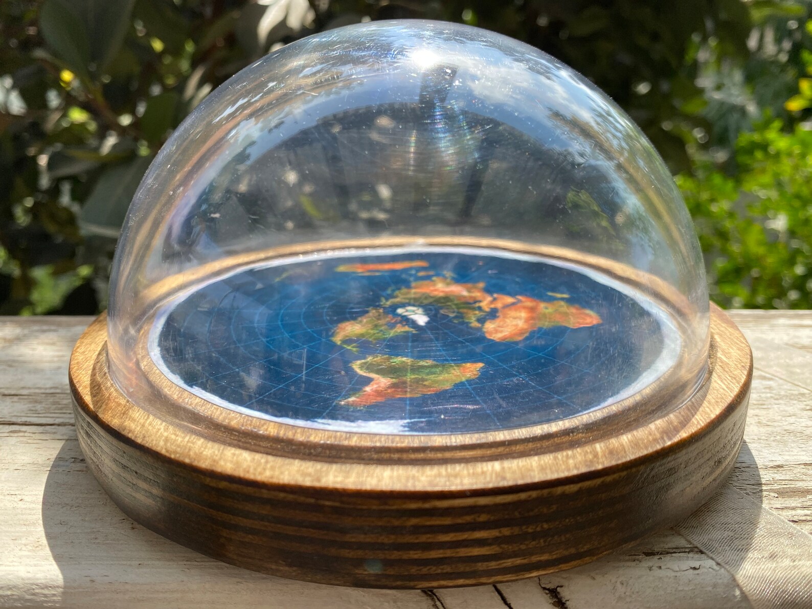 Flat Earth Model World Map Large Wood Base Gleason Hyperborea Eden ...