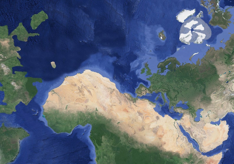 Flat Earth Plasma Moon World Map XL Canvas Poster Printing HD - Etsy