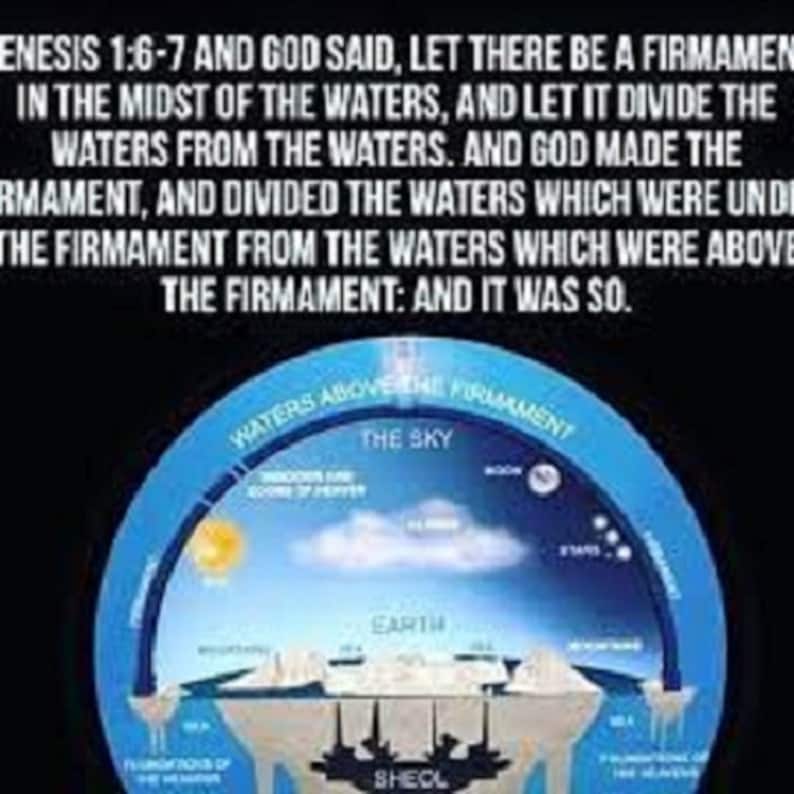 Flat Earth Map T-shirt Model Firmament Dome Men Black World Psalm 19:1 ...