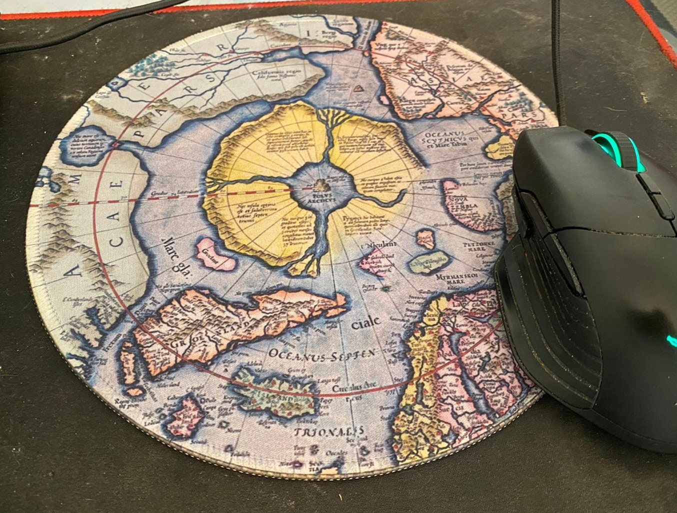 New Mercator Hyperborea Map North Pole 1595 Flat Earth Mousepad PC Mat ...