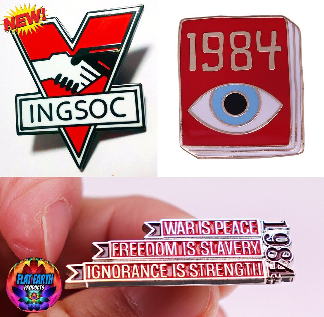 1984 Book Nineteen Eighty-four Enamel Pin George Orwell Dystopian ...