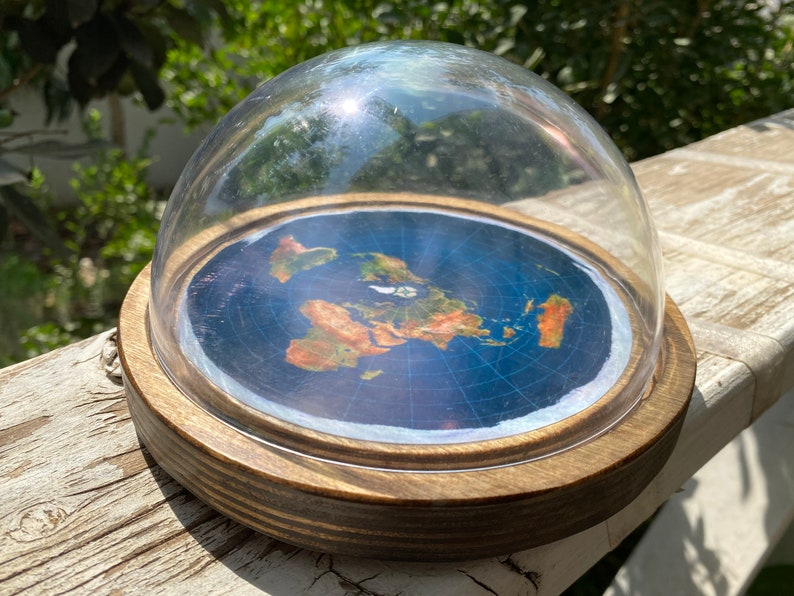 Flat Earth Model World Map Large Wood Base Gleason Hyperborea Eden ...