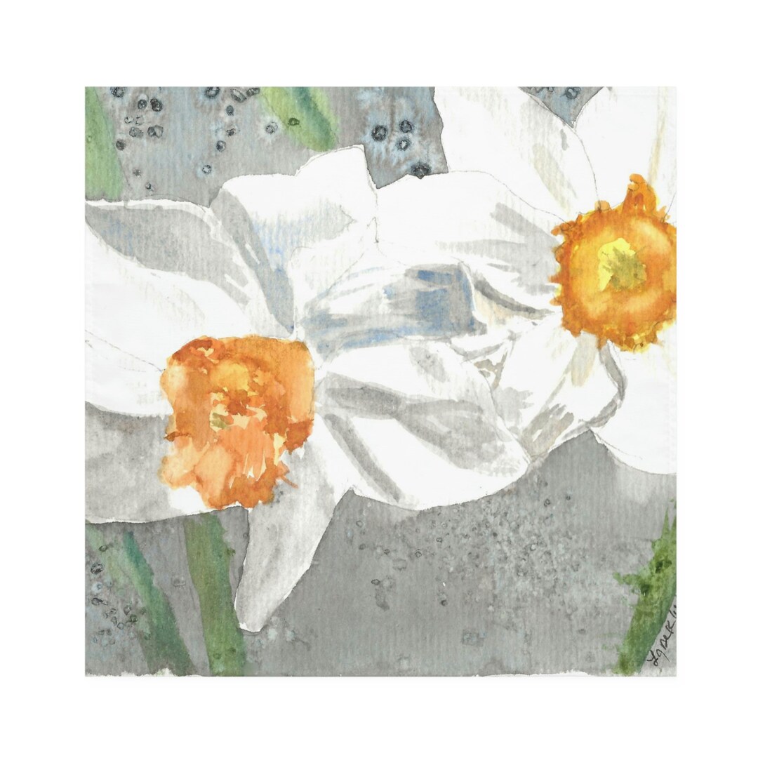 White Daffodil Napkins - Etsy