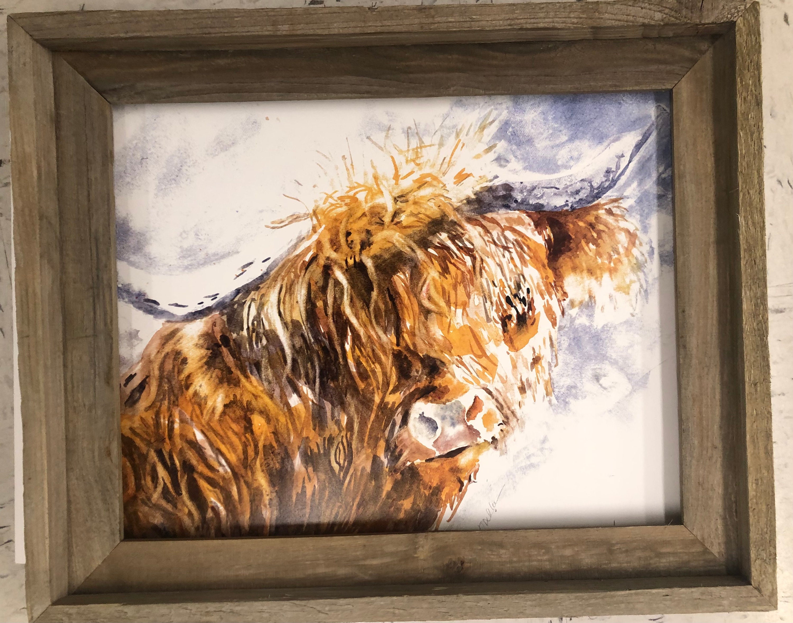 Highland Cow Watercolor Print - Etsy