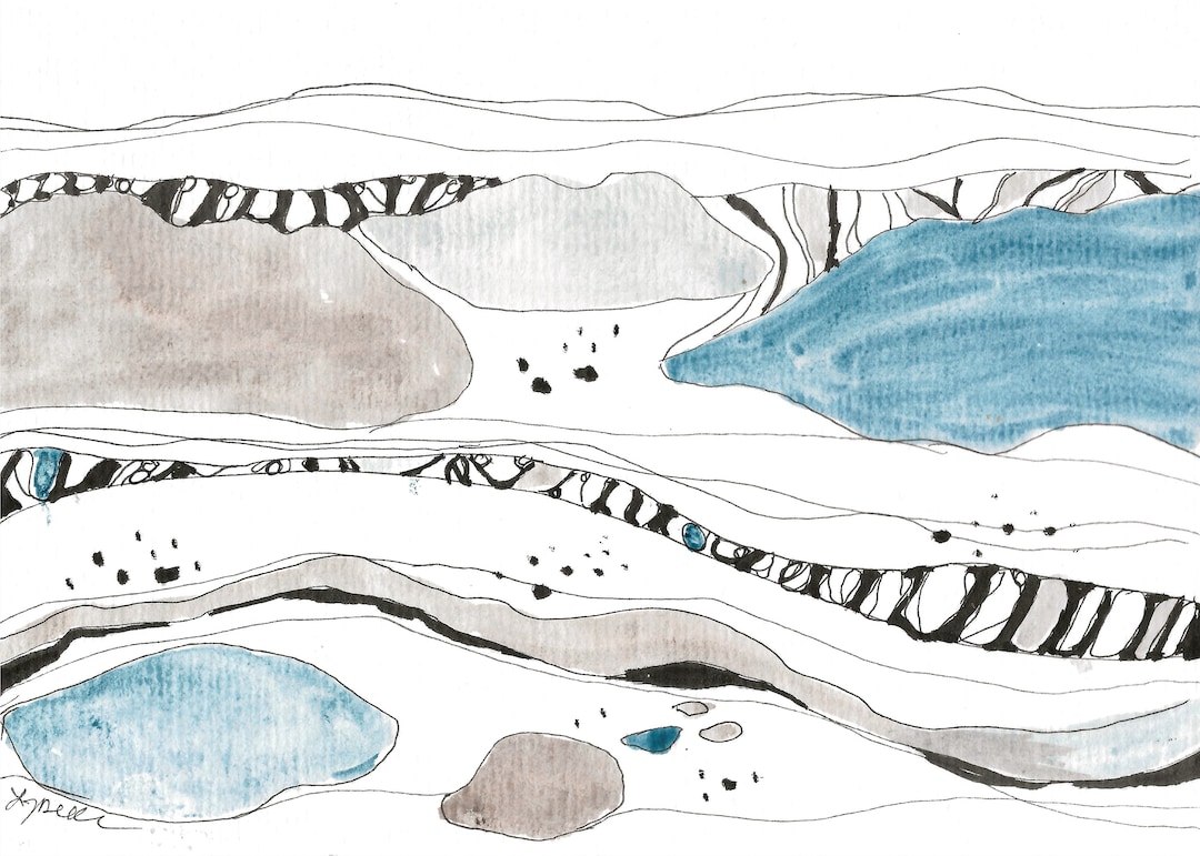 Four Geographic Abstract Cards - Etsy