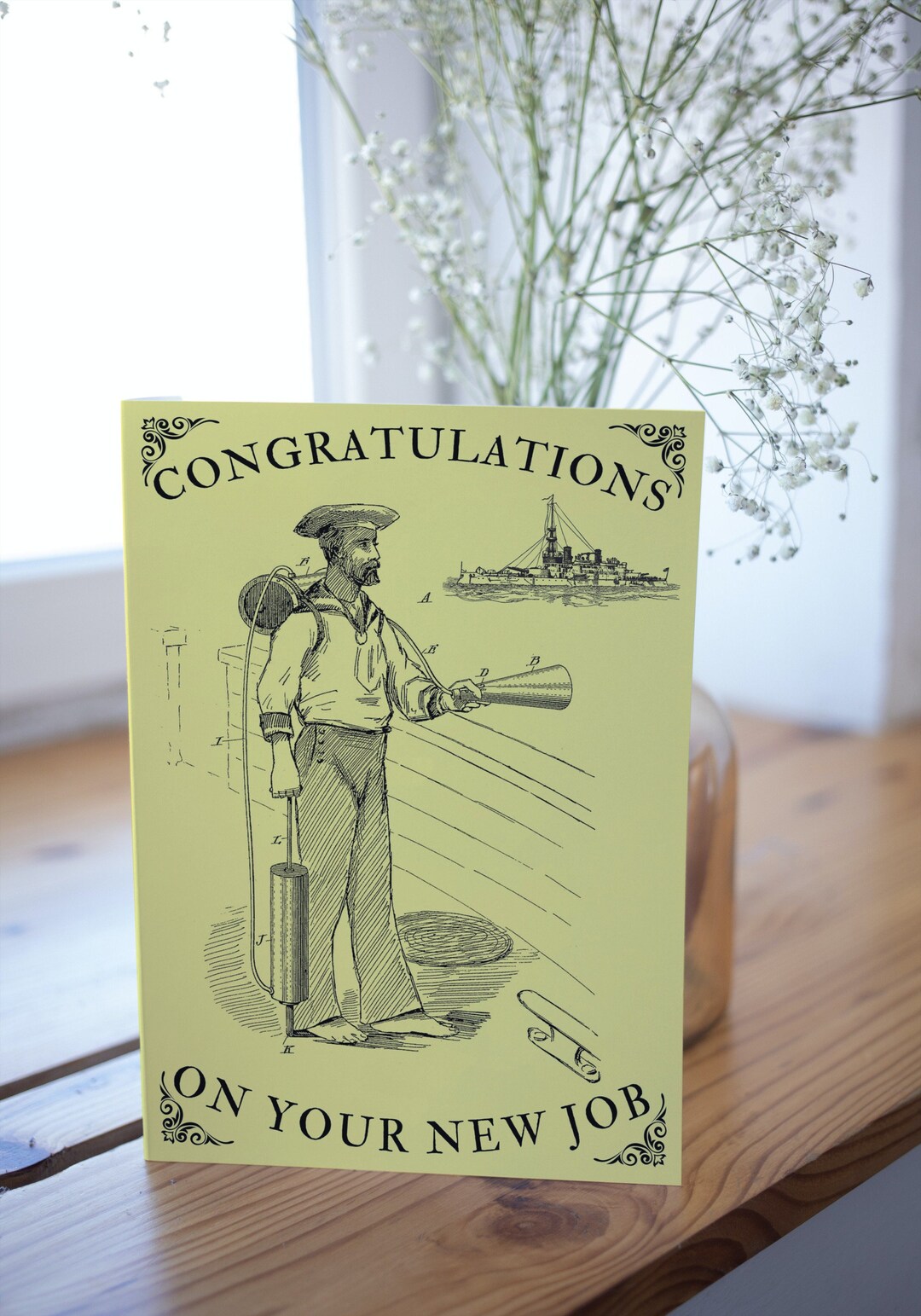 Nautical New Job Card, Congratulations Card, Promotion, Co-worker ...