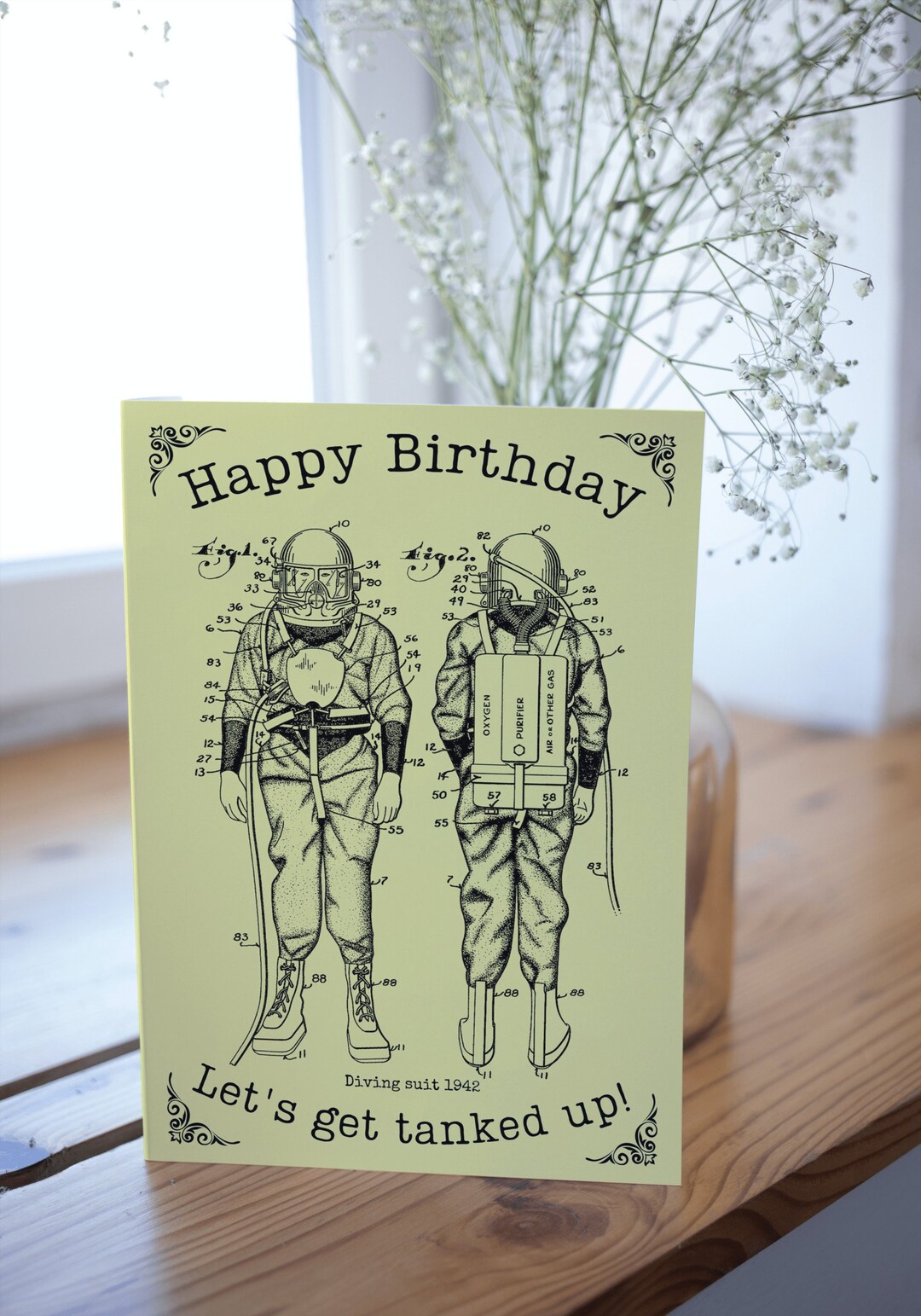 Divers Birthday Card, Let's Get Tanked Up SCUBA Diver, Deep-sea Diver ...