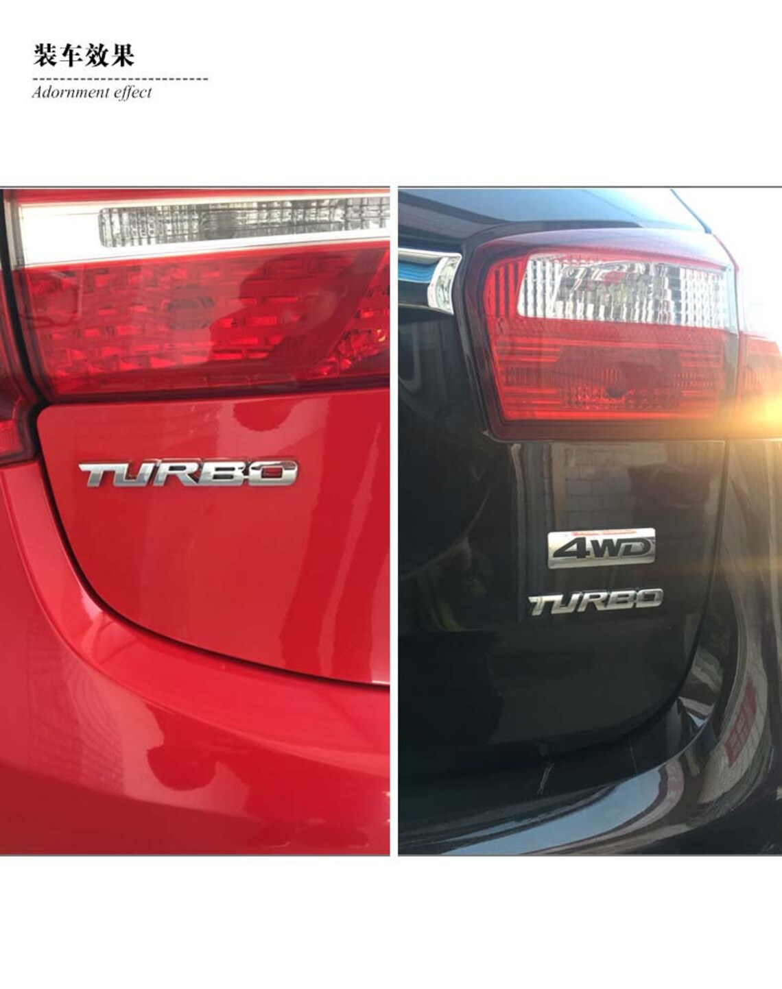 3D Emblem TURBO Metal Black Red Silver 2 Size Letters Badge Decal ...