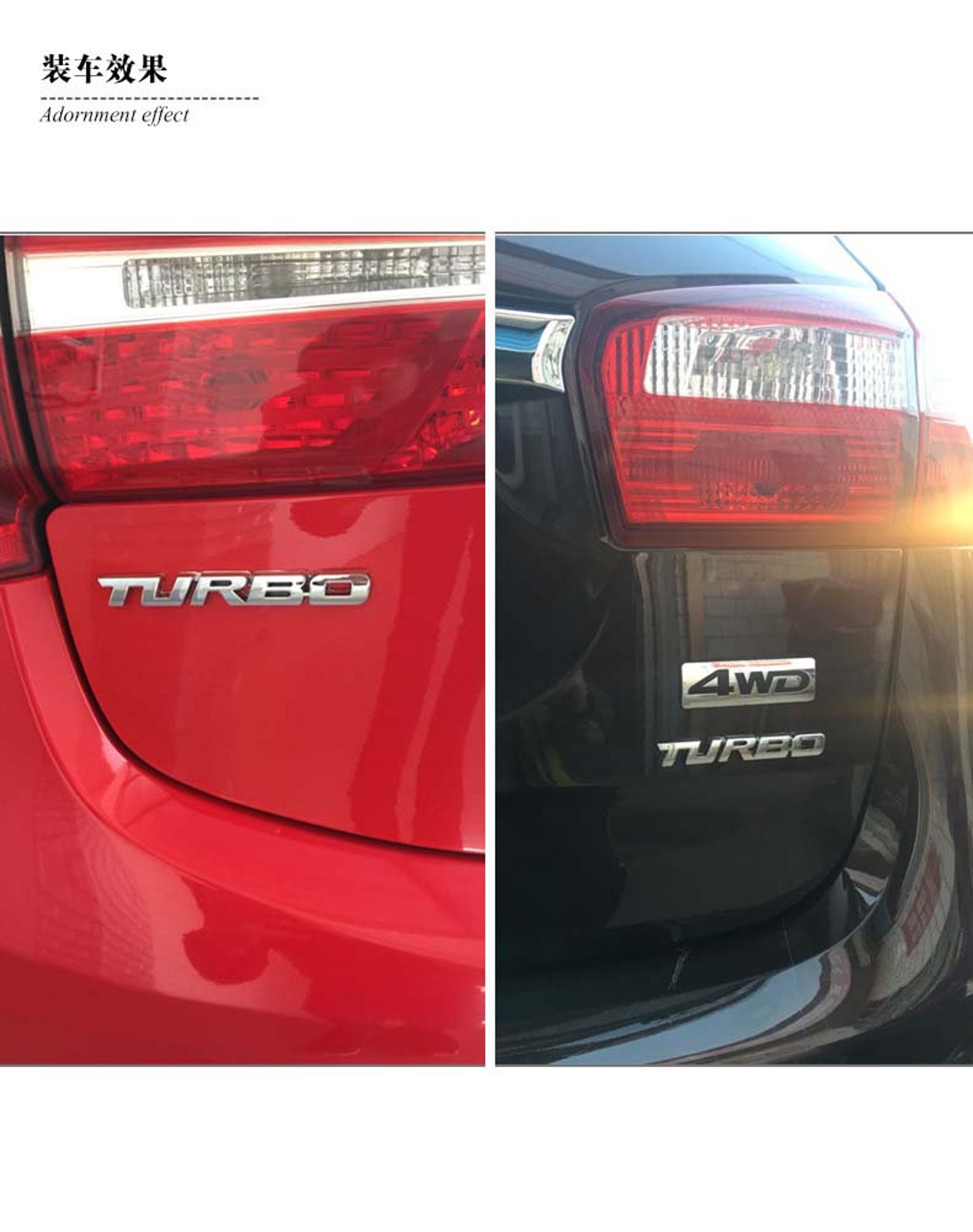 3D Emblem TURBO Metal Black Red Silver 2 Size Letters Badge Decal ...