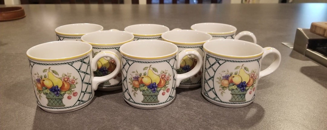 Set of 7 Villeroy & Boch Basket Design Fruit Mugs/cups - Etsy