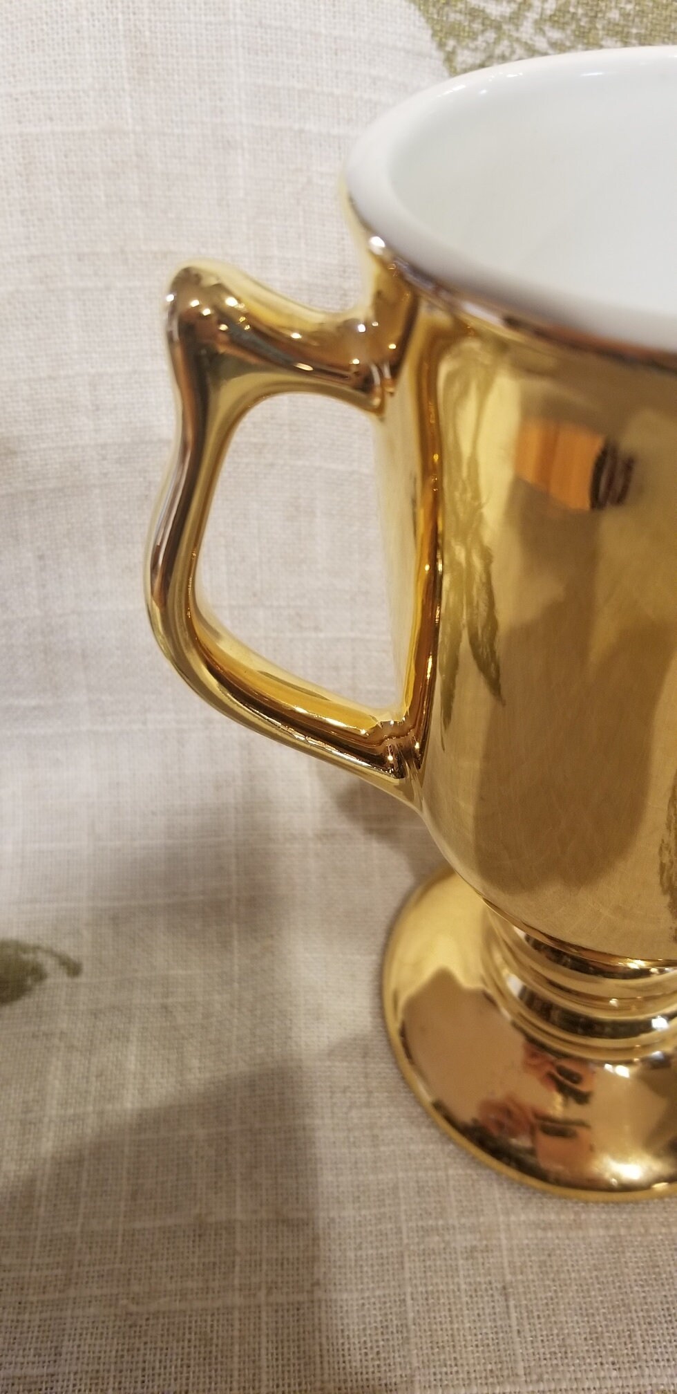 Pair of Hall 1272 Gold Pedestal Mugs - Etsy