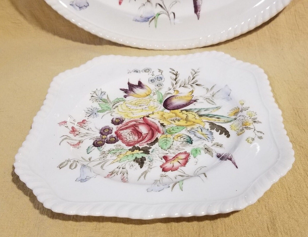Windsor Ware Johnson Bros Garden Party Small Platter and Salad Plate - Etsy