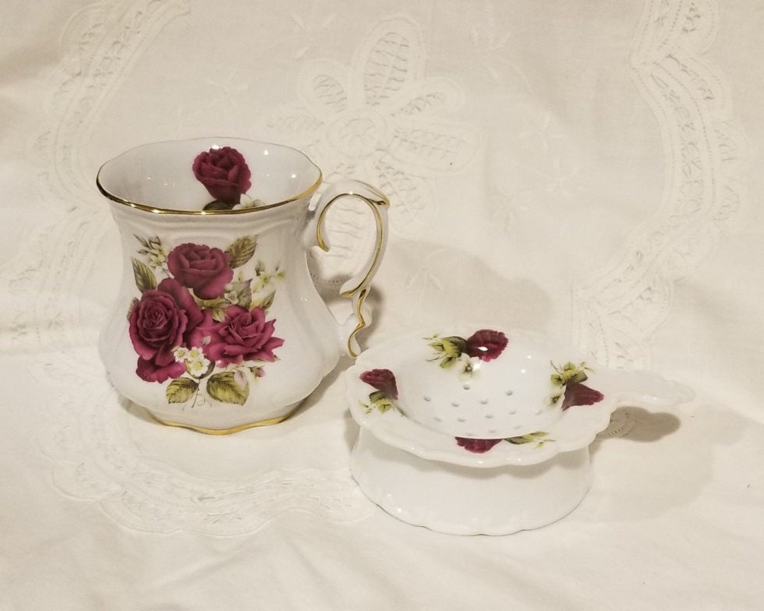 Fielder Keepsakes Tankard and Tea Bag Strainer With Drip Tray Magenta ...