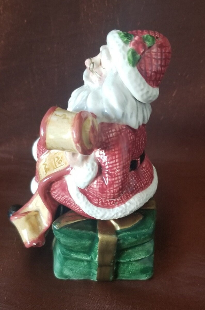 Fitz and Floyd Santa With List Salt and Pepper Shakers - Etsy