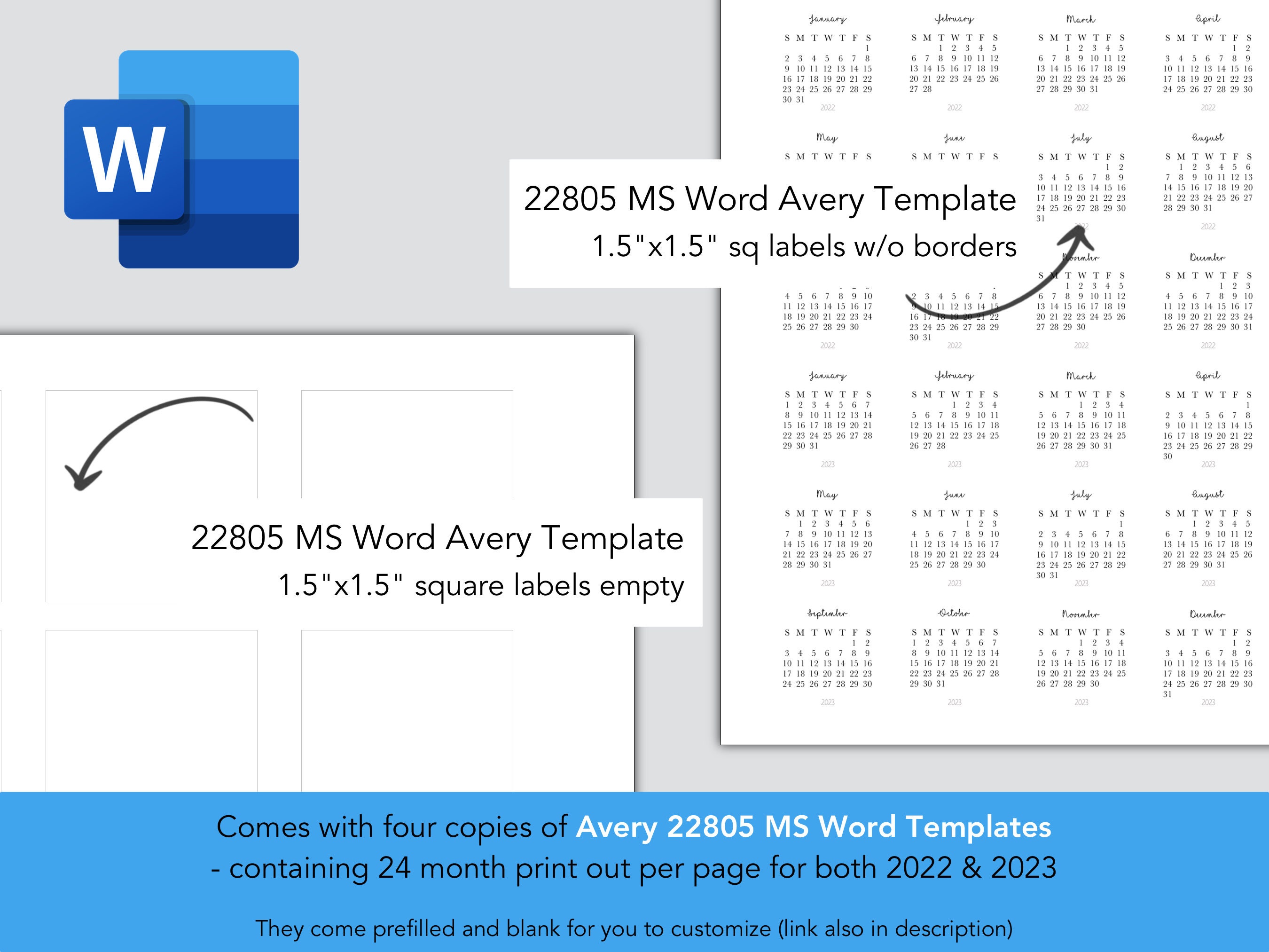 2022 & 2023 PNG Calendar Digital Download Digital Stickers - Etsy