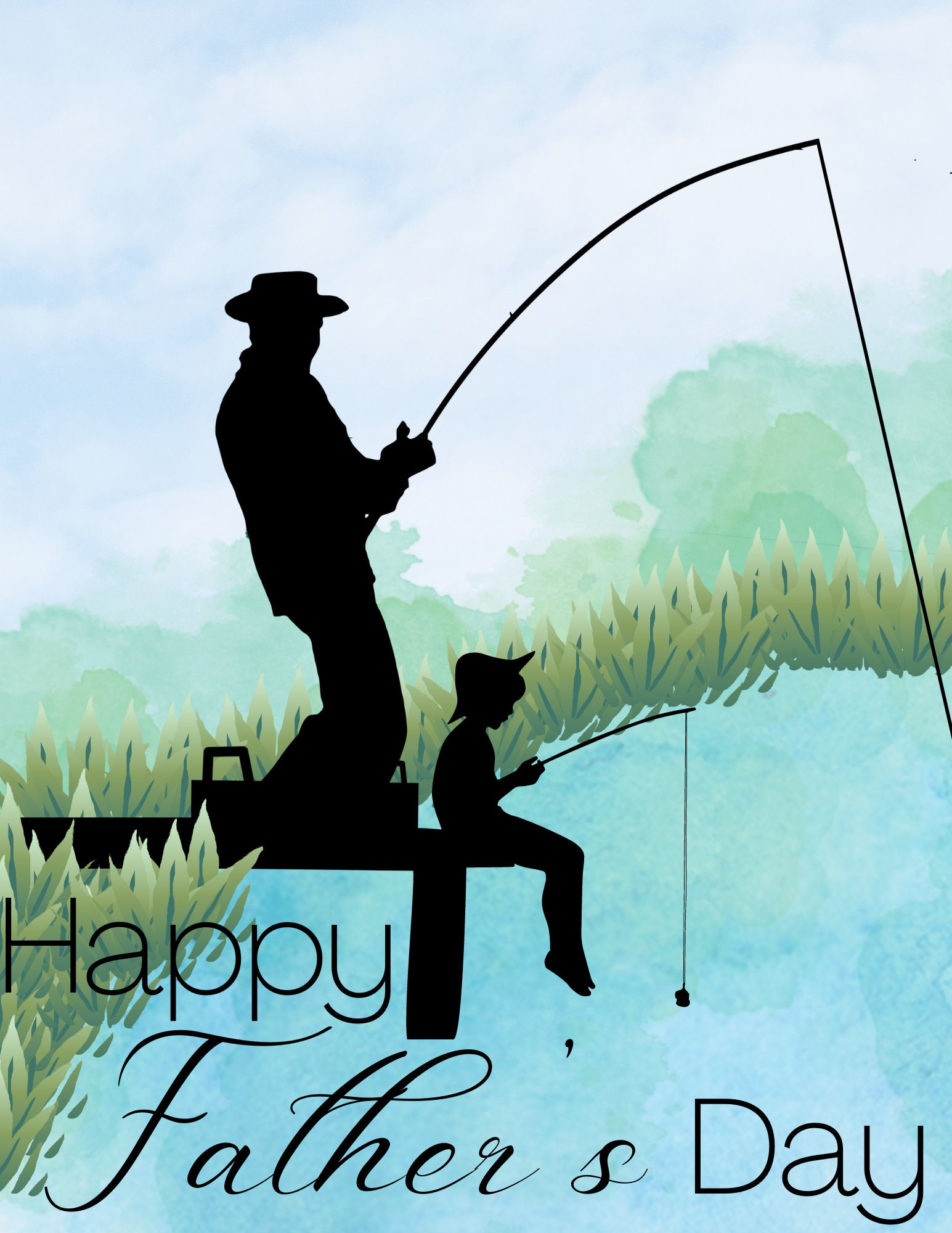 Happy Father's Day - Fishing - Etsy
