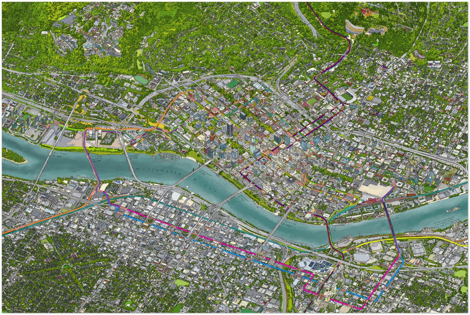 Map of Downtown Portland Map of MAX and PDX Streetcars - Etsy