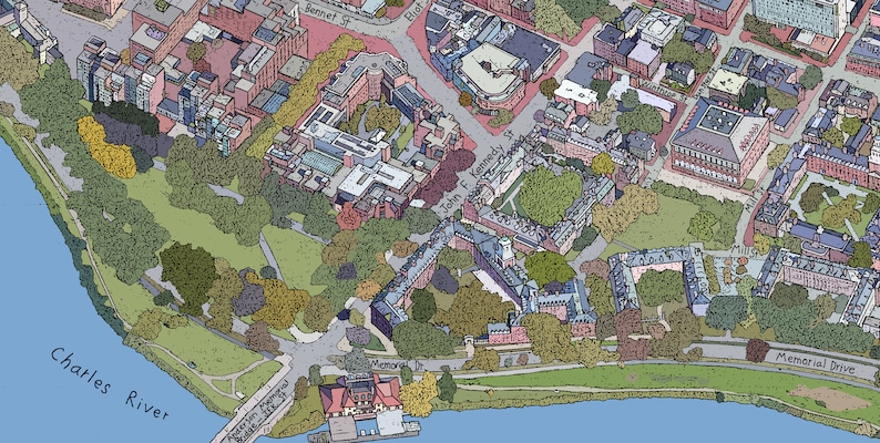 Map of Harvard University Main Campus and Harvard Square Transit Map ...