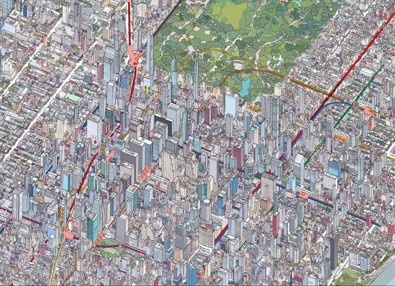 Map of NYC Midtown Manhattan Subway New York City READ DESCRIPTION ...