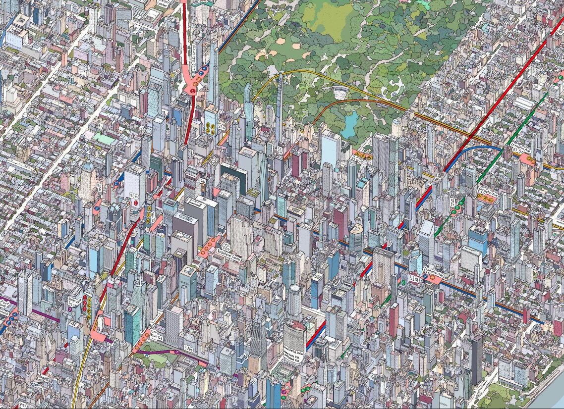 Map of NYC Midtown Manhattan Subway New York City READ DESCRIPTION ...