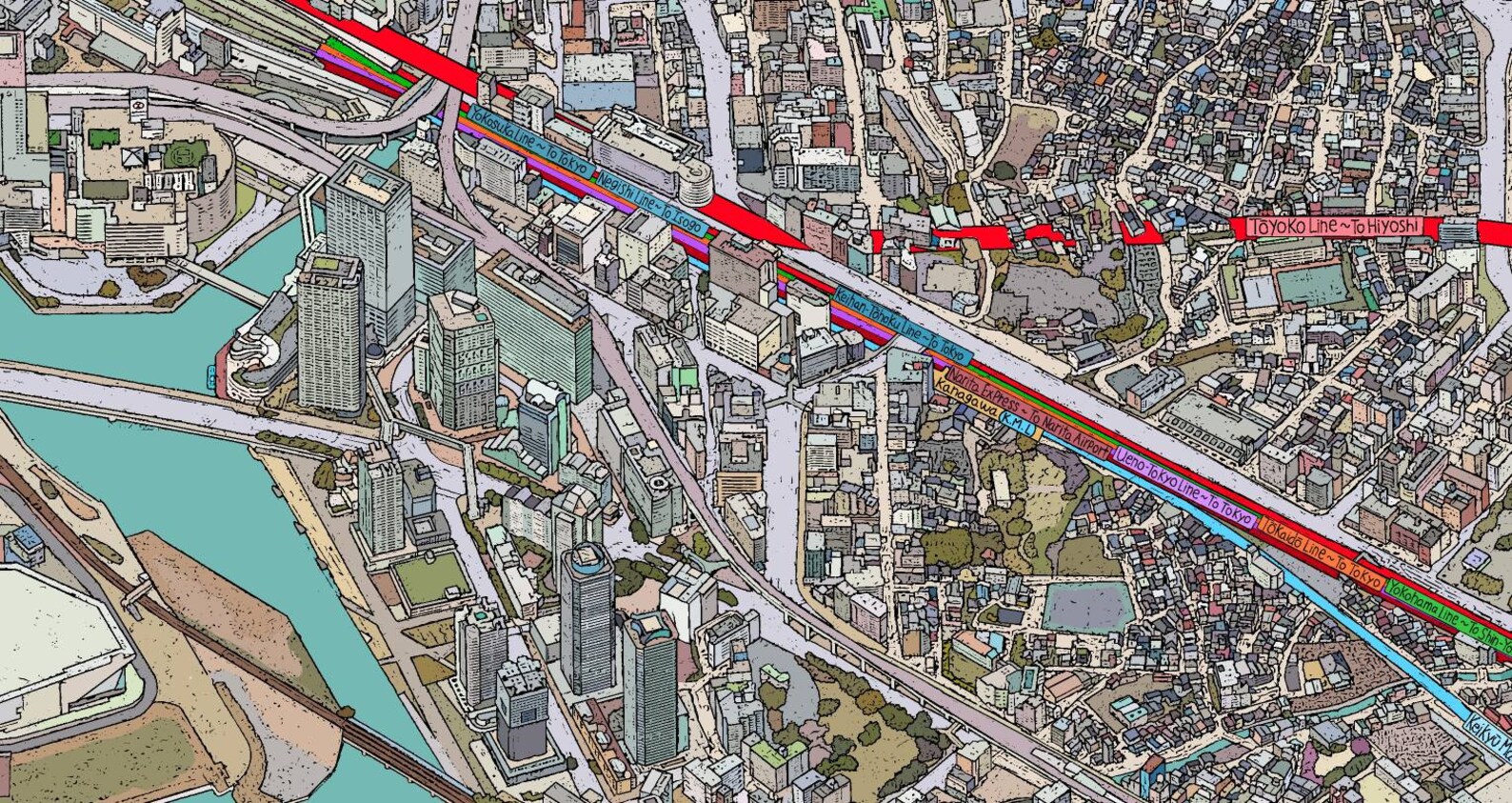 Map of Yokohama Japan. 28" X 20" Transit Map - Etsy
