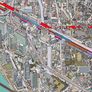 Map of Yokohama Japan. 28" X 20" Transit Map - Etsy