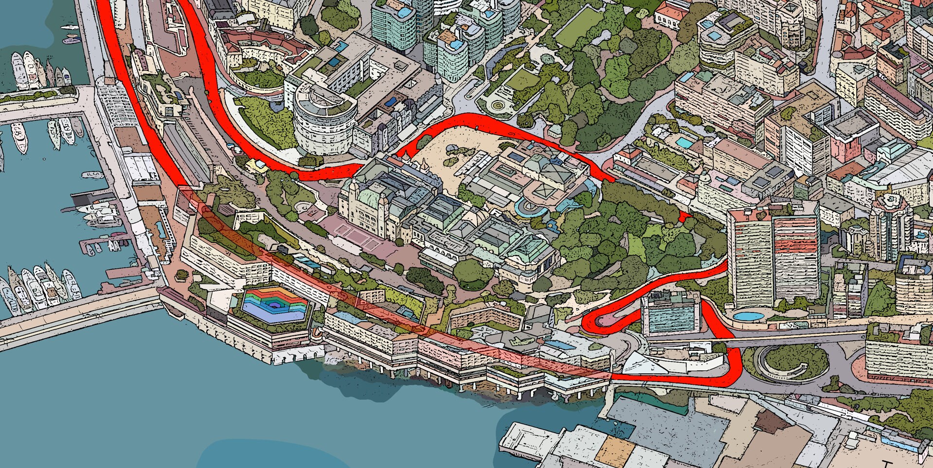 Map Print of Circuit De Monaco 20" X 28" Formula 1 Grand Prix - Etsy