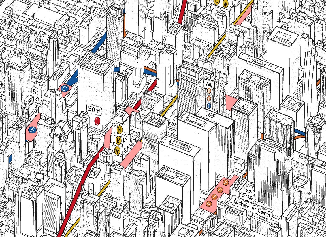 Map of NYC Midtown Manhattan Subway New York City READ DESCRIPTION ...
