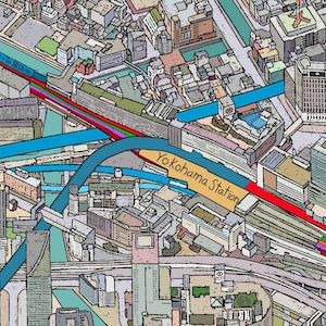 Map of Yokohama Japan. 28" X 20" Transit Map - Etsy