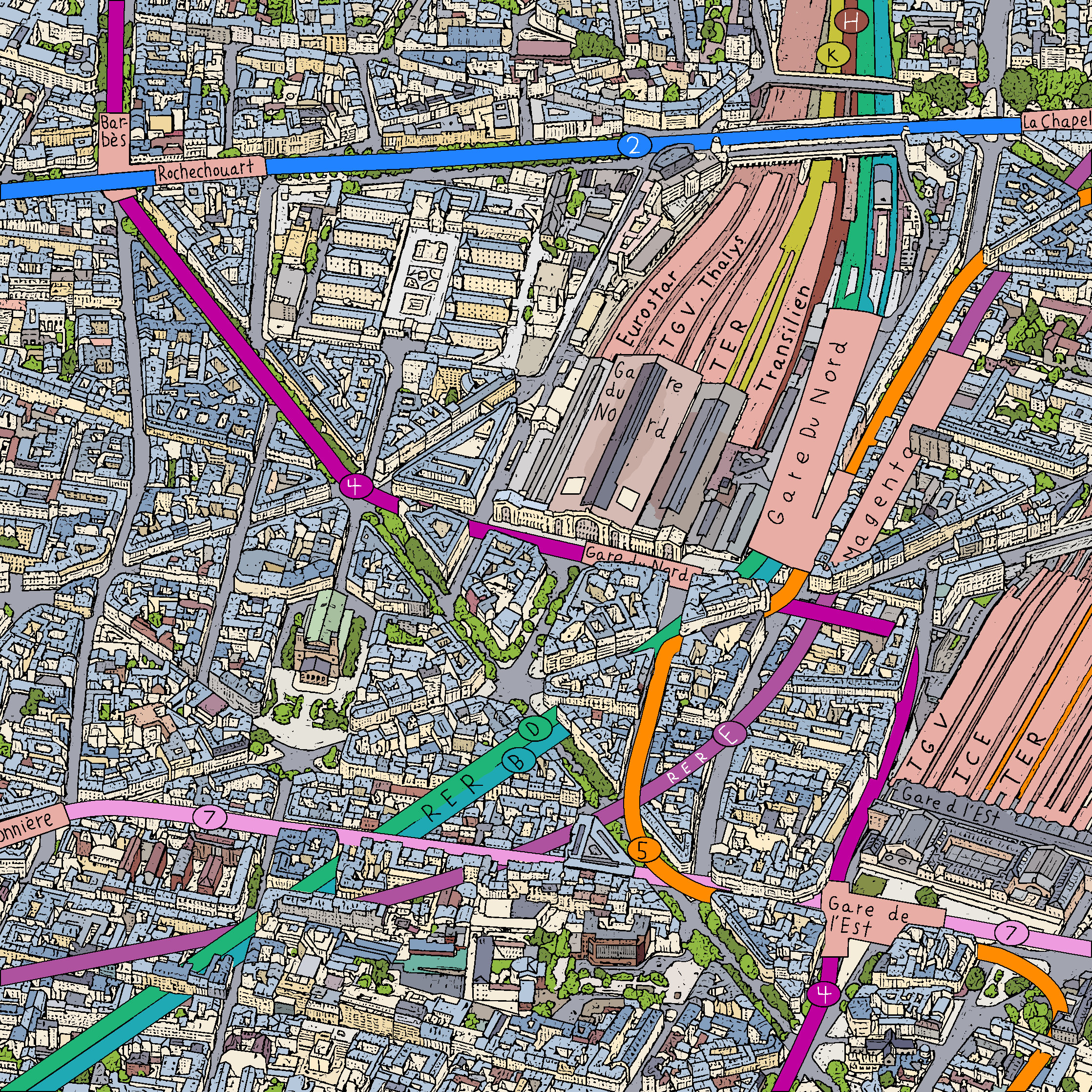 Map of Paris 119 X 85 Cm Large Map of Paris Metro and RER - Etsy