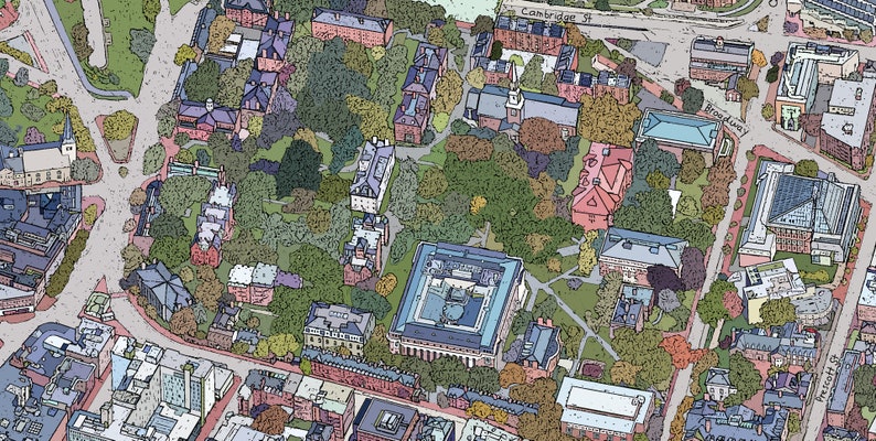 Map of Harvard University Main Campus and Harvard Square Transit Map ...