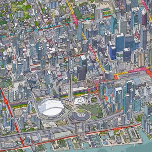 Map of Toronto Downtown, Toronto Subway Map - Etsy